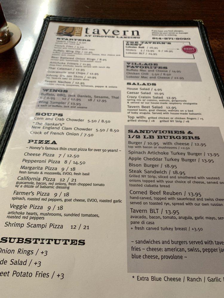 Menu at The Tavern at Croton Landing pub & bar, Croton-on-Hudson