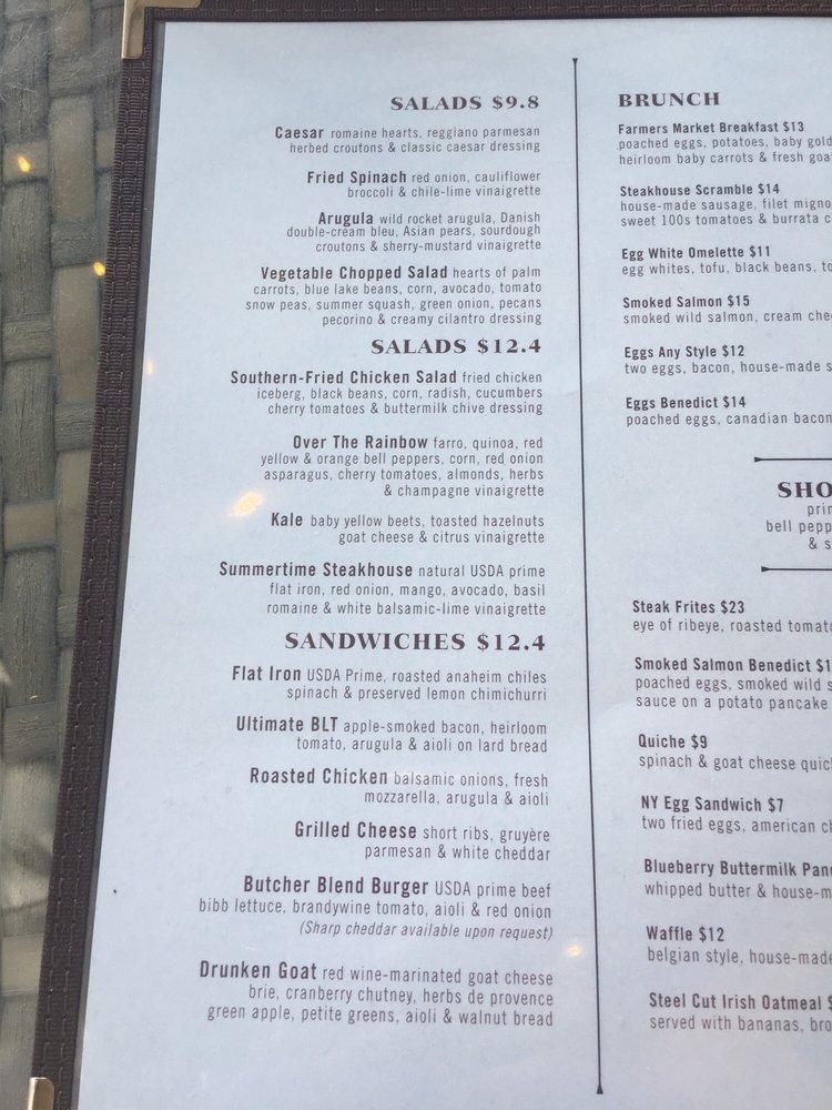 Menu at Echo & Rig Butcher and Steakhouse, Las Vegas