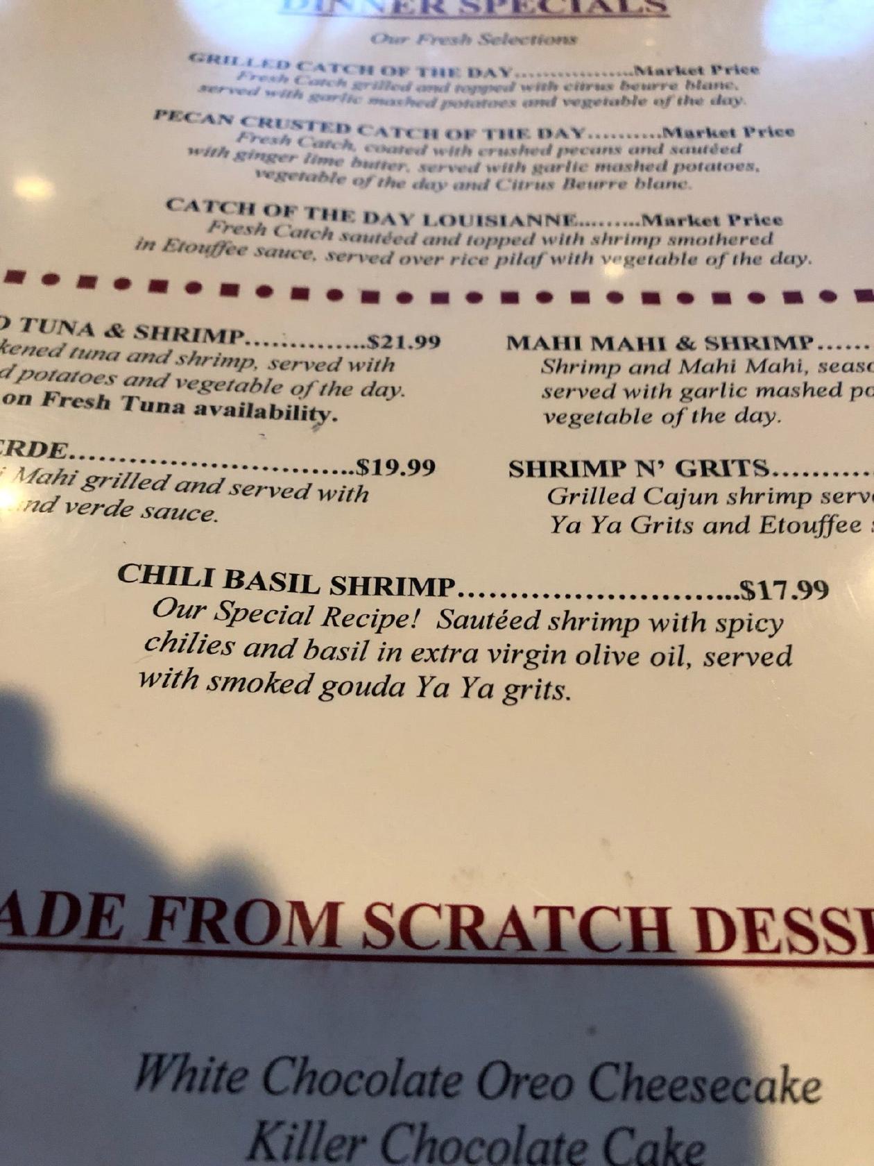 Menu at Malone's pub & bar, Atlanta, Virginia Ave