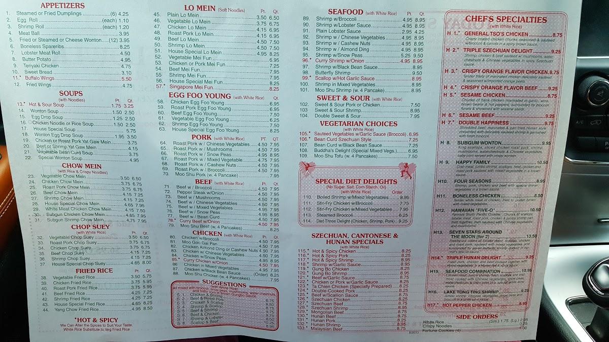 Menu at Red Flower restaurant, Big Stone Gap