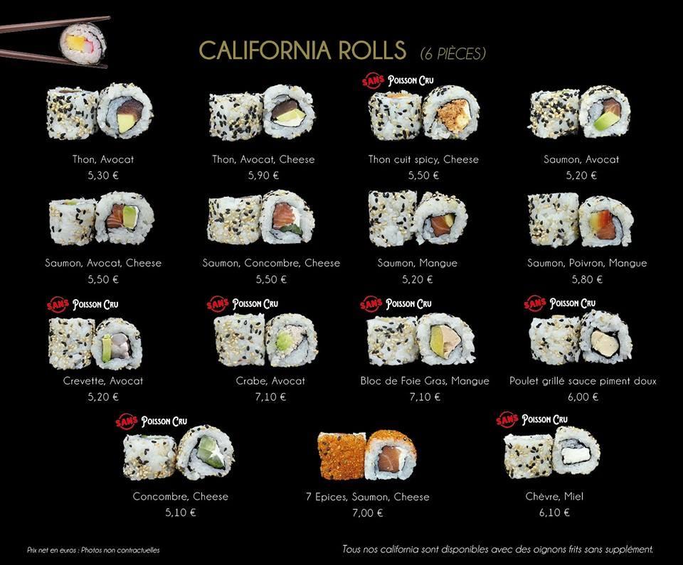 Menu at Sushi Crew restaurant, Montauroux