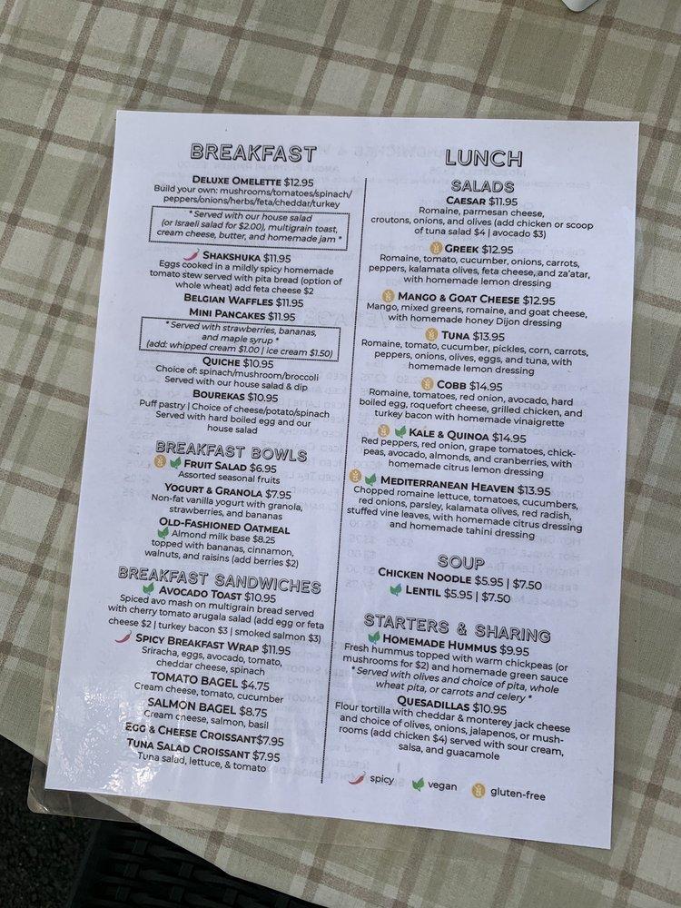 Menu at Cafe Angelique, Tenafly, 1 Piermont Rd
