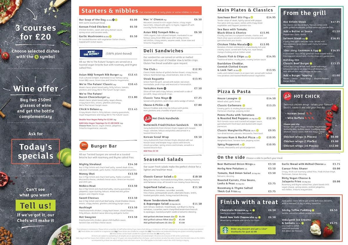 Menu at Holiday Inn Manchester - West by IHG restaurant, Salford