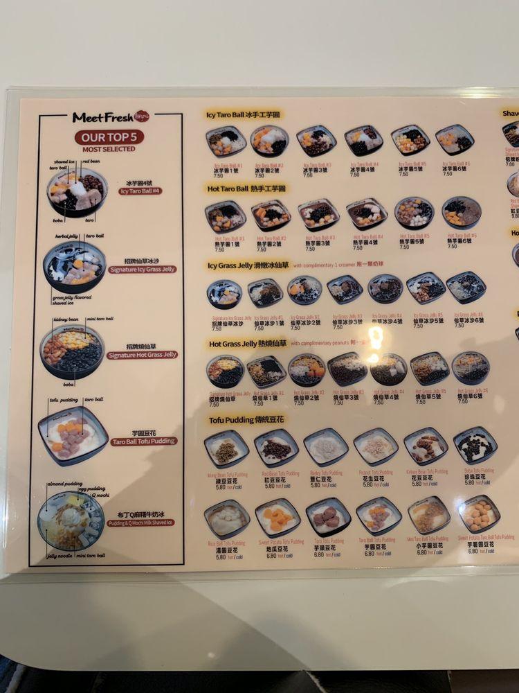 Menu at Meet Fresh desserts, Atlanta