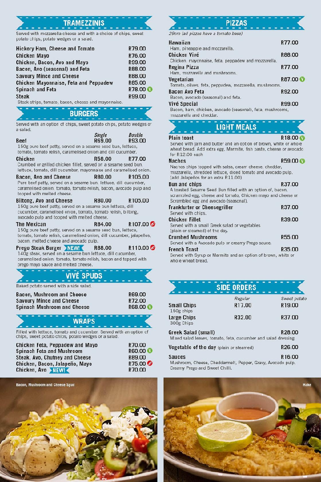Menu at Vive Cafe - Mediclinic, Bloemfontein