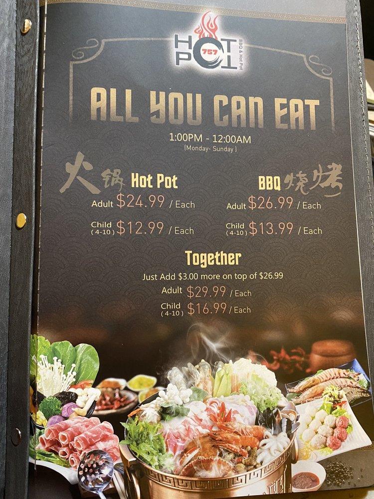 Menu at Hot Pot 757 BBQ, Virginia Beach