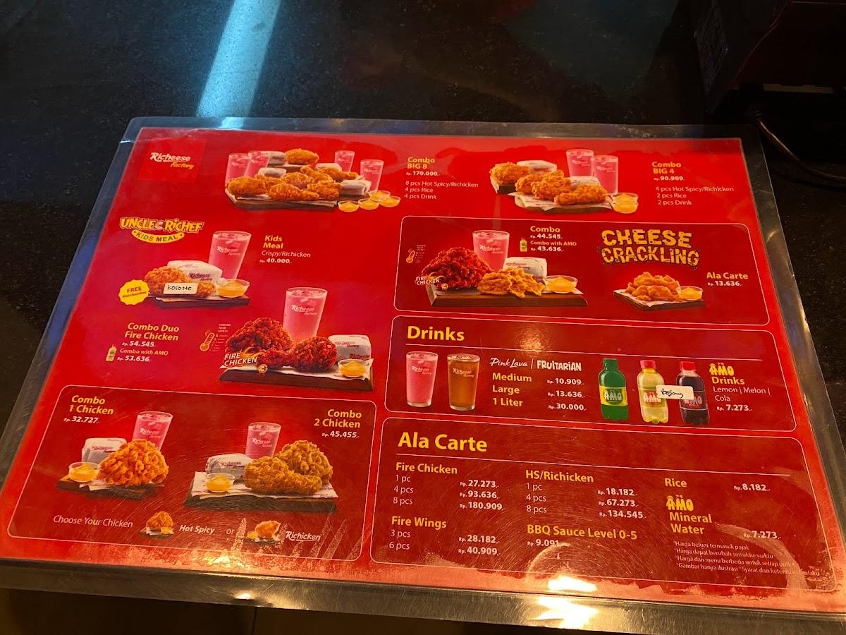 Menu at Richeese Factory Balikpapan restaurant, Balikpapan, Telp. 1500220