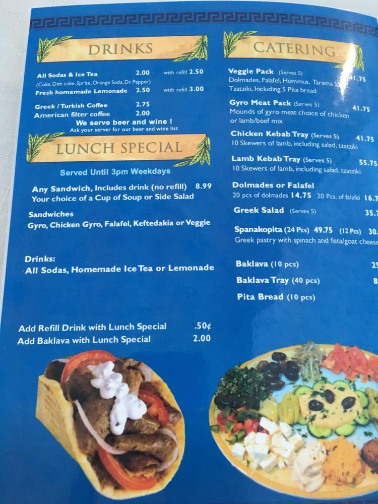 Menu at Athena Gyro restaurant, Palm Desert