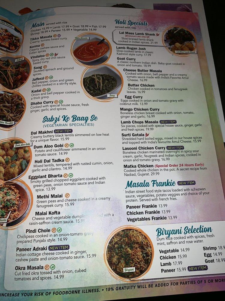 Menu at Holi Indian Cuisine (A Flavor of Joy) restaurant, Fort Walton Beach