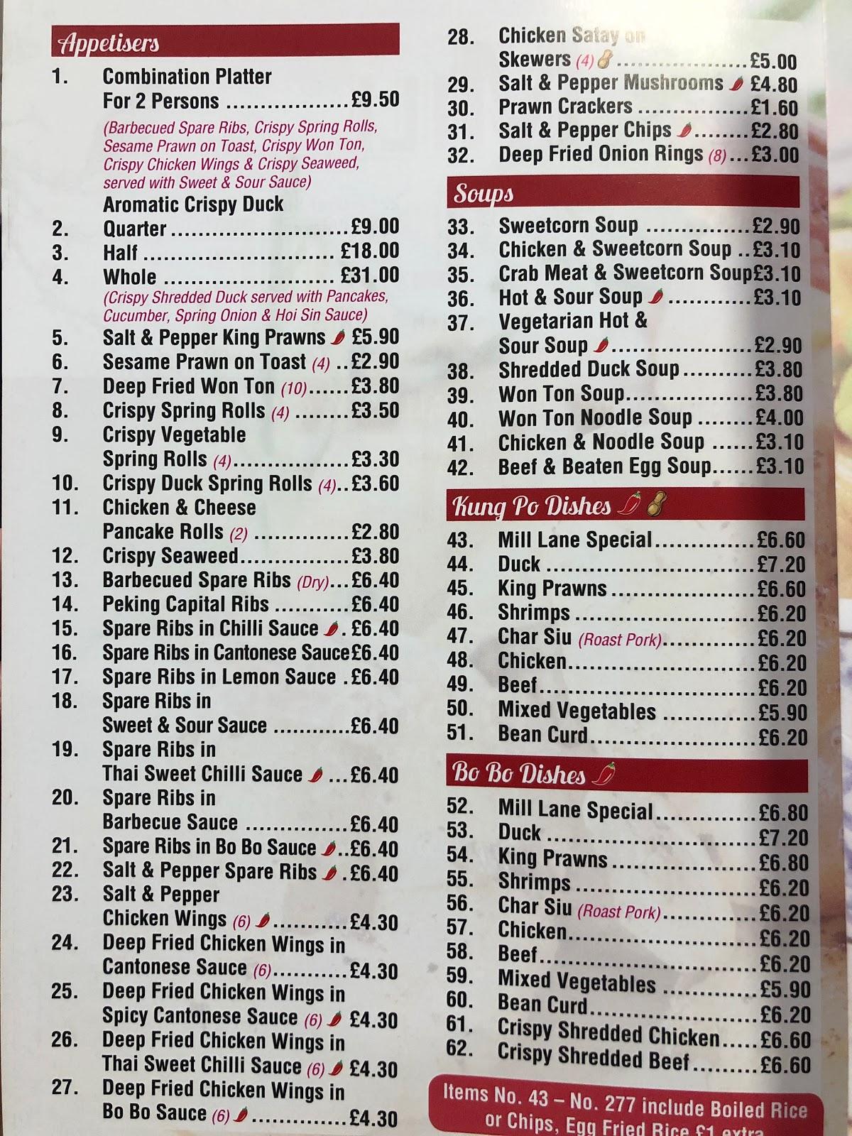 Menu at Mill Lane Fish & Chips fast food, Wallasey