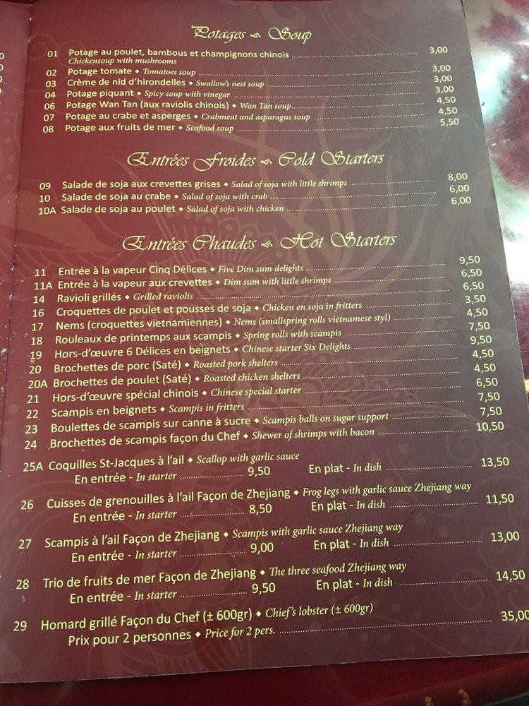Menu at China Town, Jurbise, Rte d'Ath 41