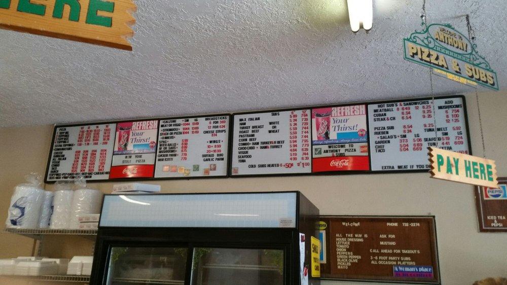 Menu at Anthony's Pizza & Subs pizzeria, Anthony