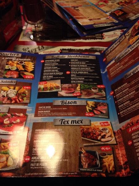 Menu at Buffalo grill restaurant, Trégueux, Rue Alain Colas