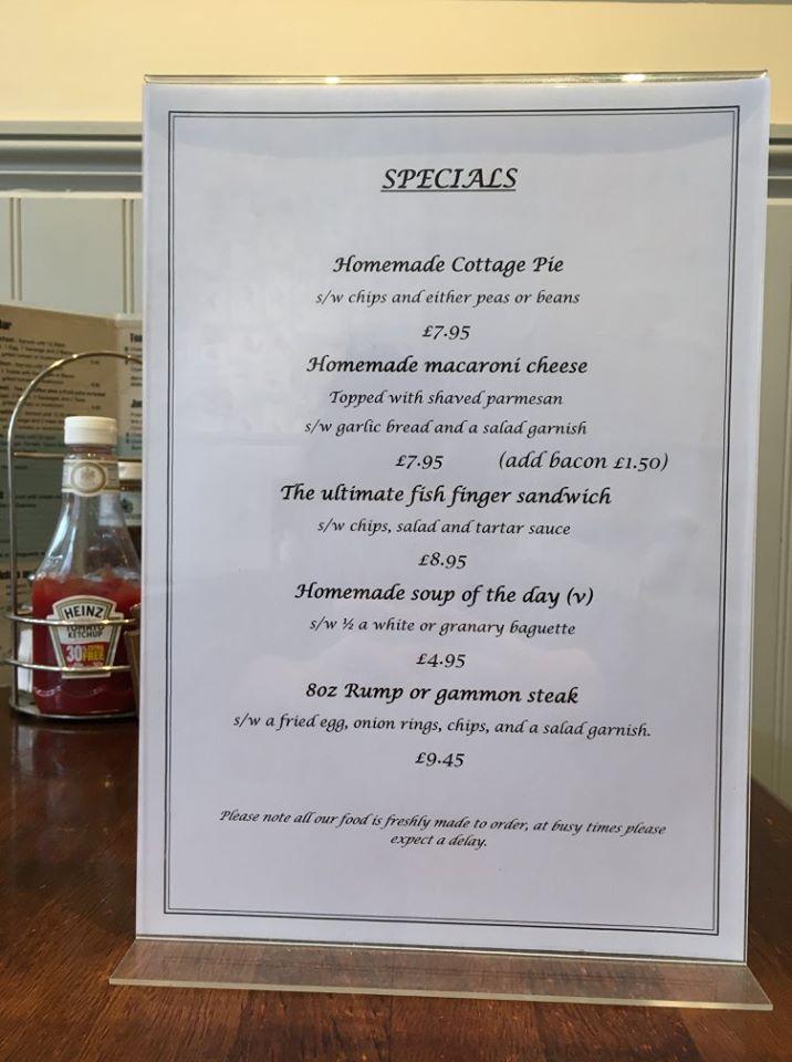Menu at Coffee Traders restaurant, Truro
