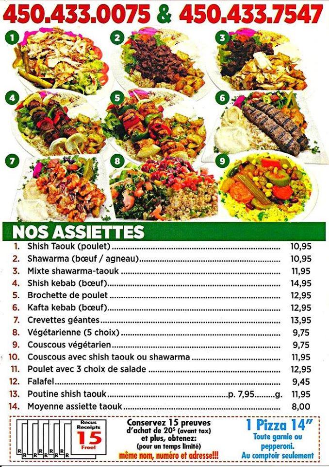 Menu at Doner Express Pizza restaurant, Mirabel