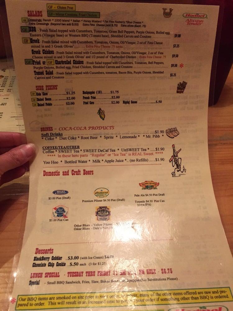 Menu at Hawg Wild Smokehouse & Taproom BBQ, Pisgah Forest