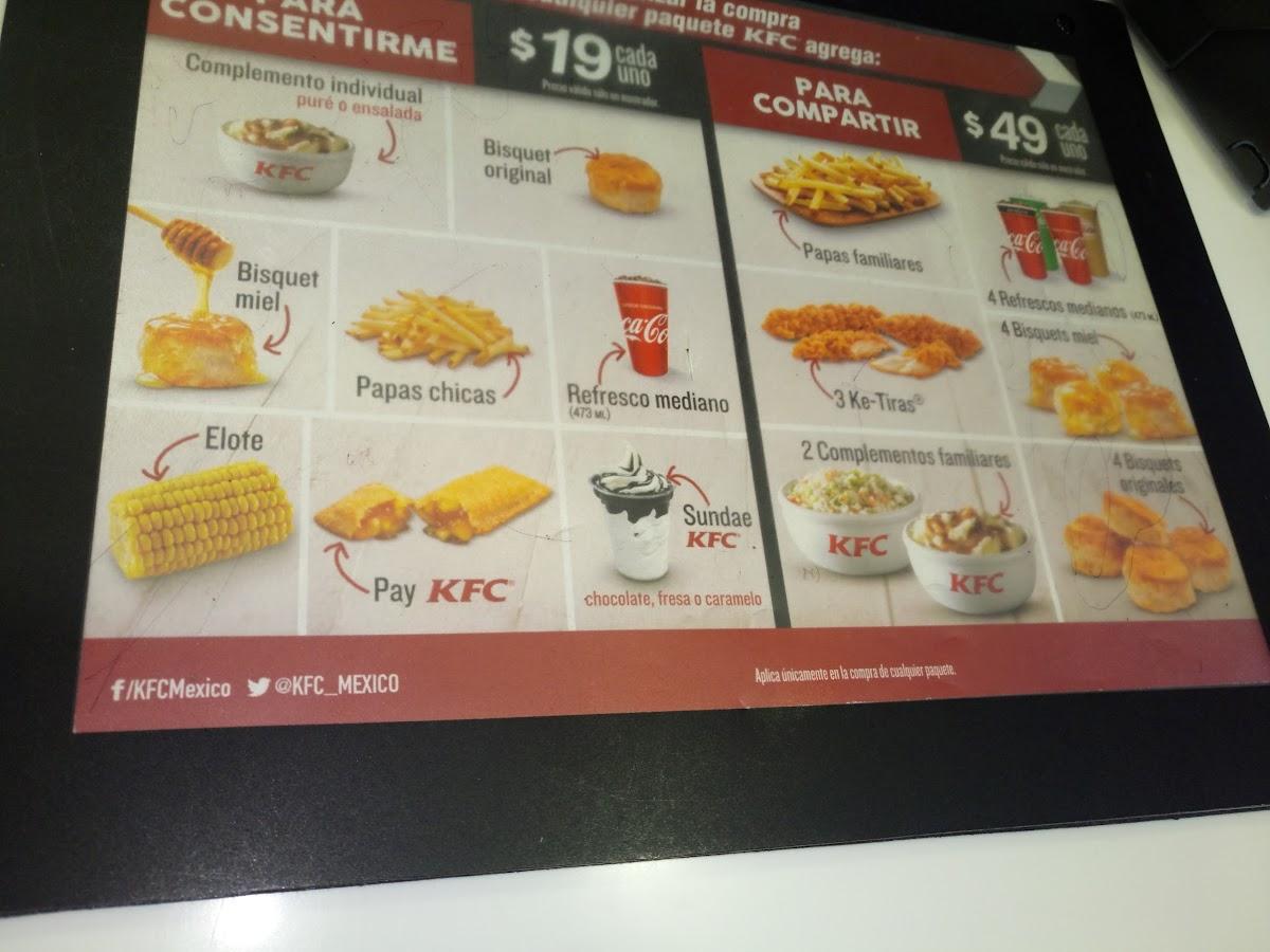 Carta de comida rápida KFC, Ciudad de México, Luz Saviñon 1605