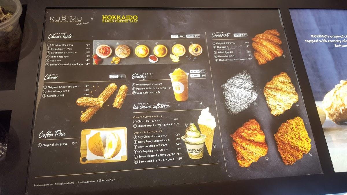 Menu at KURIMU x Hokkaido Baked Cheese Tart Hurstville desserts, Hurstville
