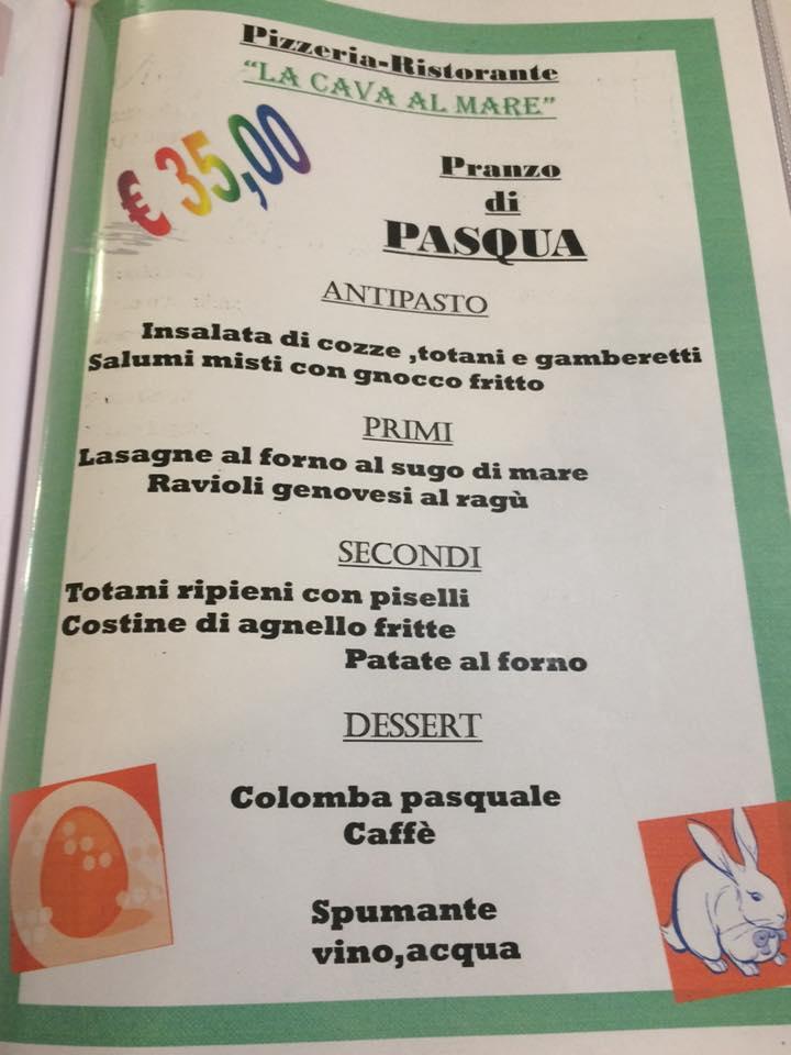 Speisekarte von La Cava pizza, Rapallo