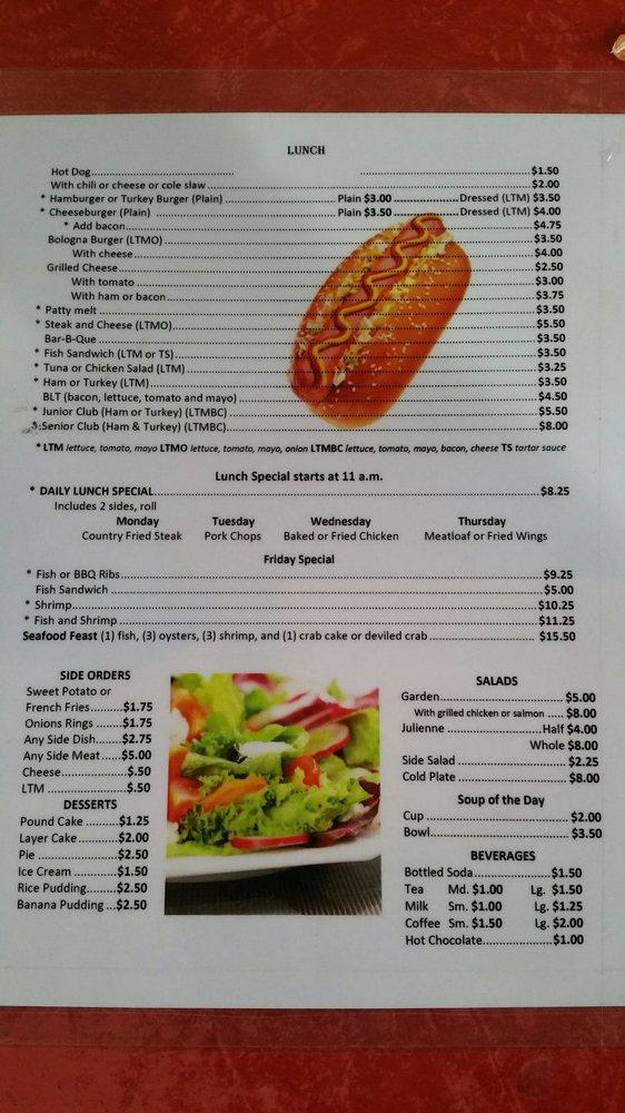 Carta de Sisters Cafe, Richmond