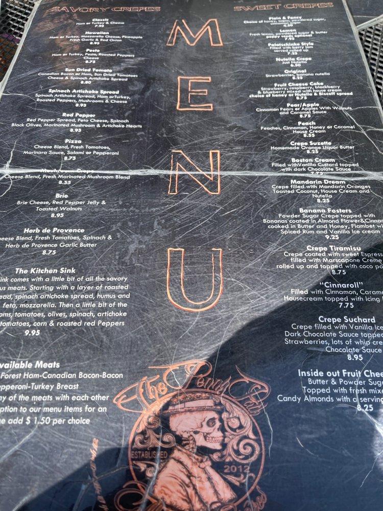 Menu at Penny Path Cafe & Crepe Shop, Winston-Salem
