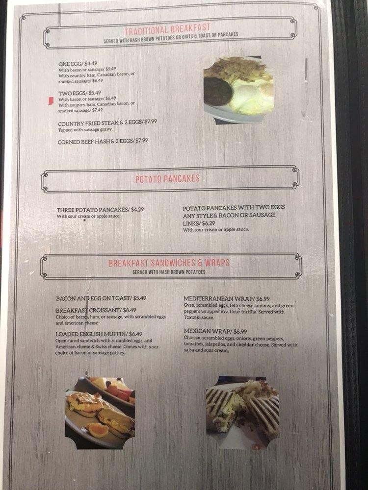 Menu at The Breakfast Co. restaurant, Crawfordsville