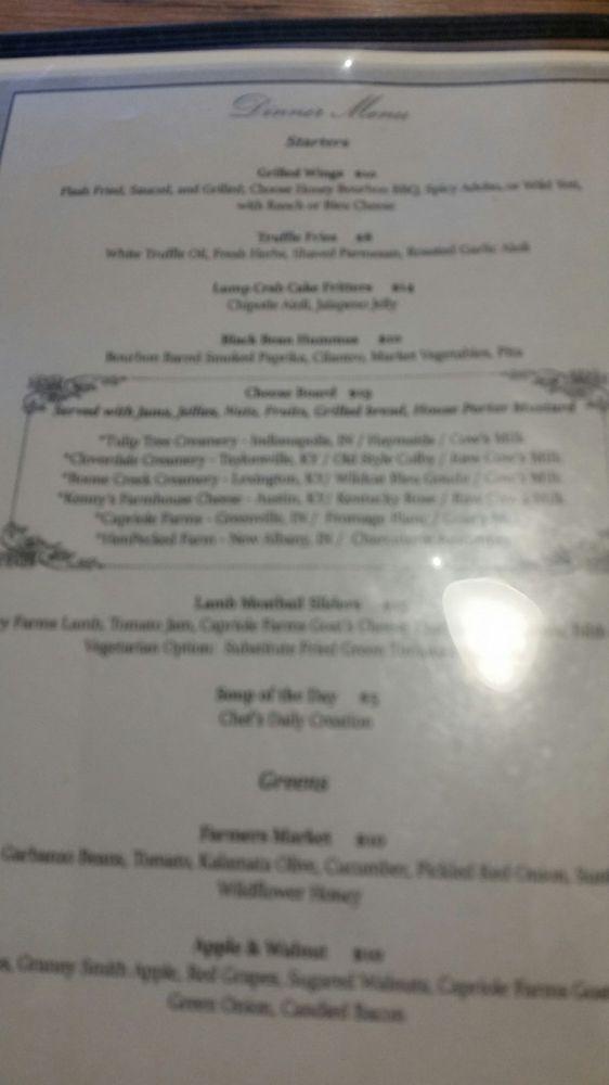 Menu at Red Yeti pub & bar, Jeffersonville