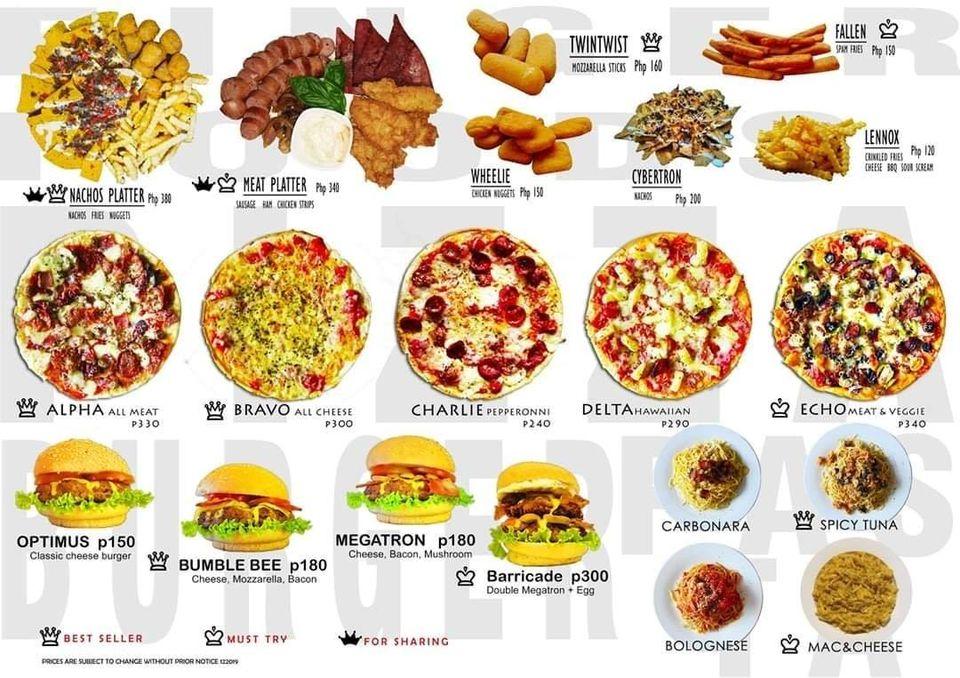 Menu at Between the Buns restaurant, Malabon