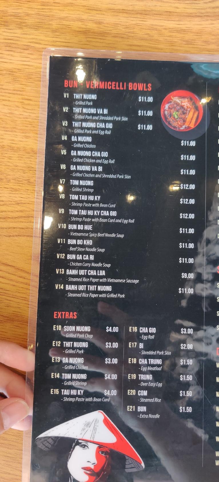 Menu at District One Saigon Street Food restaurant, Carrollton