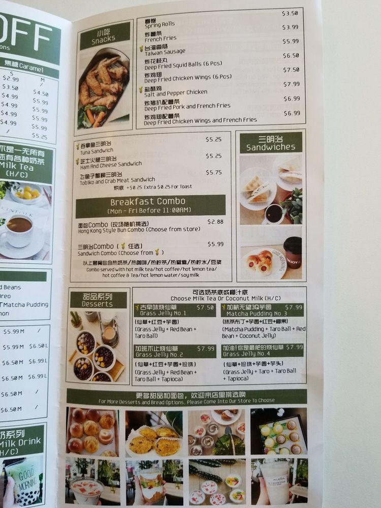 Menu at Miss Lin Cafe, Markham