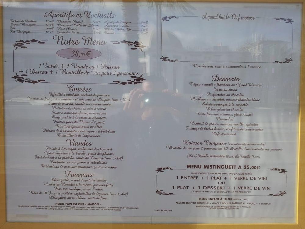 Menu au Le Bistrot Du Lac restaurant, Enghien-les-Bains, 107 Rue du ...