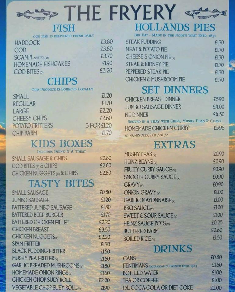 Carta del restaurante The Fryery, Southport