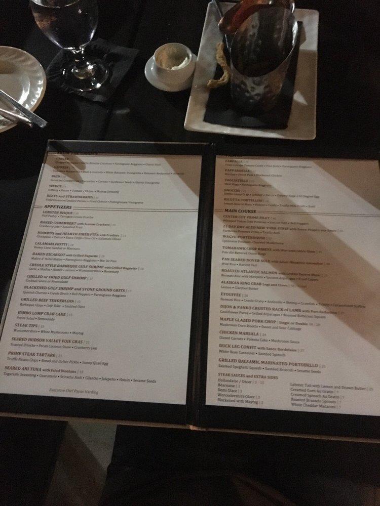 Menu at Cache Restaurant, Little Rock