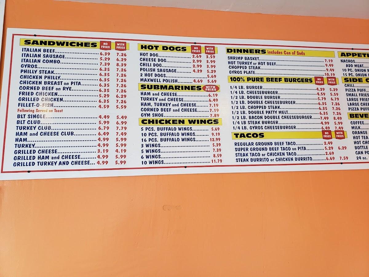 Menu at Clowns Pancake House restaurant, Chicago
