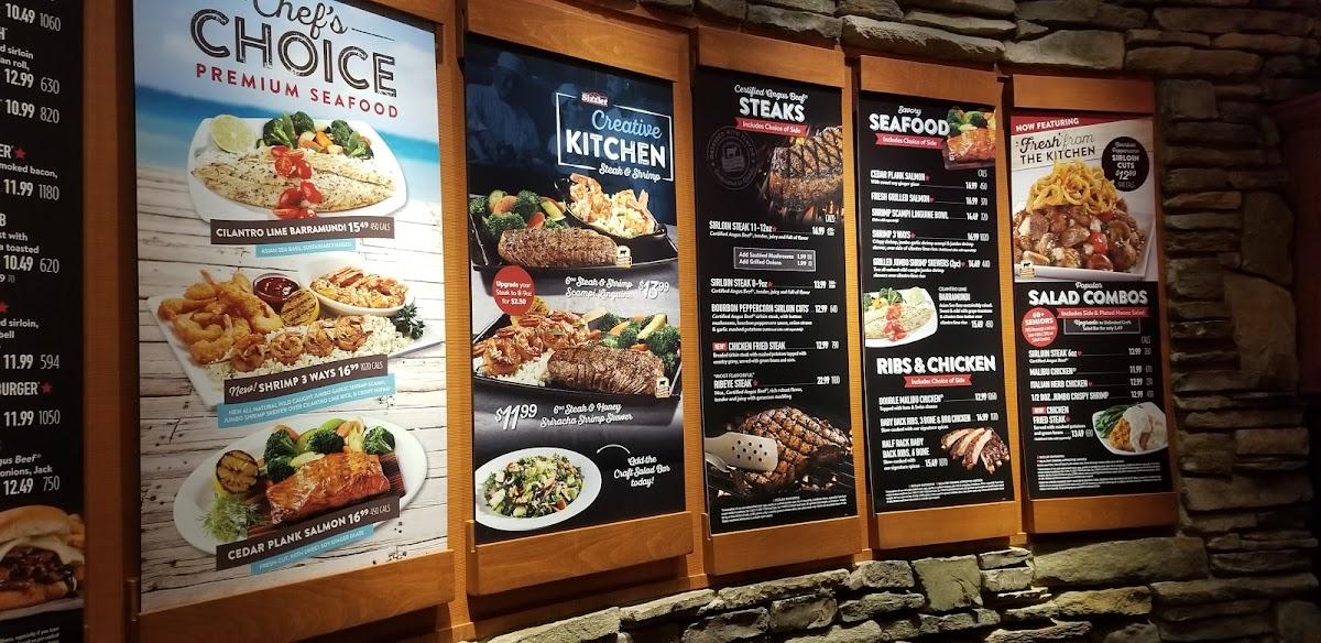Menu at Sizzler steakhouse, Stockton, E Hammer Ln