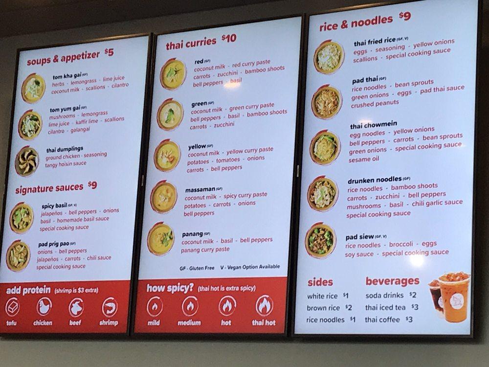 Menu at Thai Chili 2 Go restaurant, Phoenix, E Camelback Rd #161