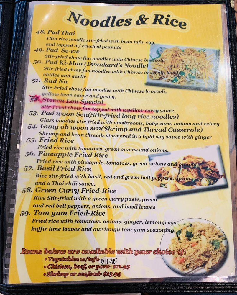 Menu at Thai Lao Restaurant, Kapolei, 563 Farrington Hwy #103