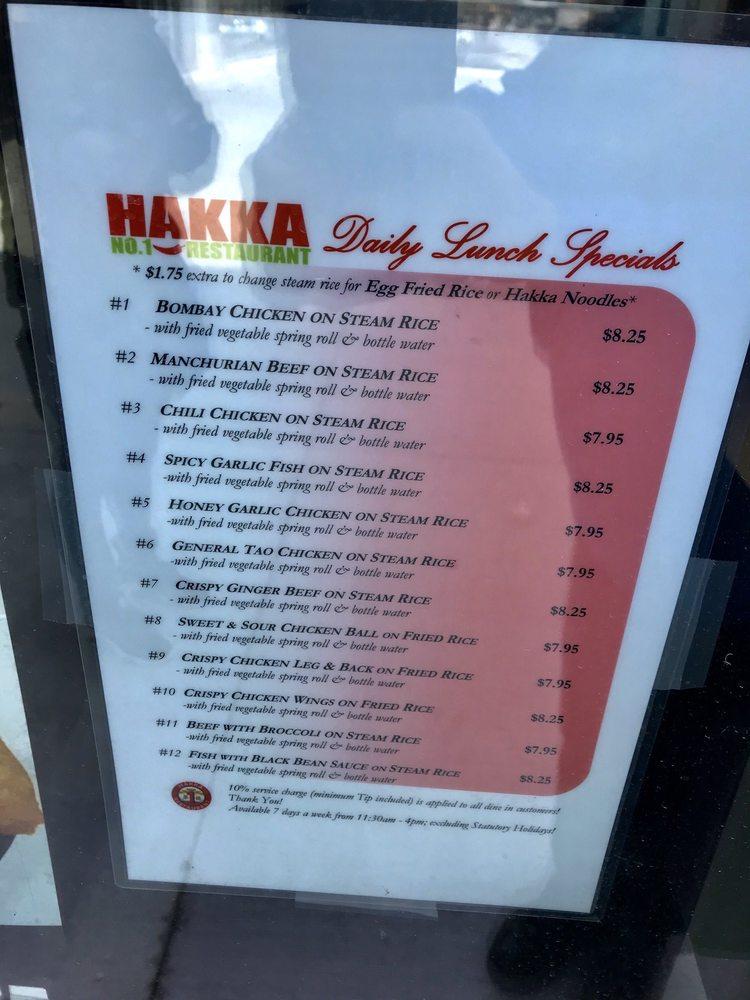 Menu at Hakka No. 1 restaurant, Toronto, 85 Ellesmere Rd Unit 5