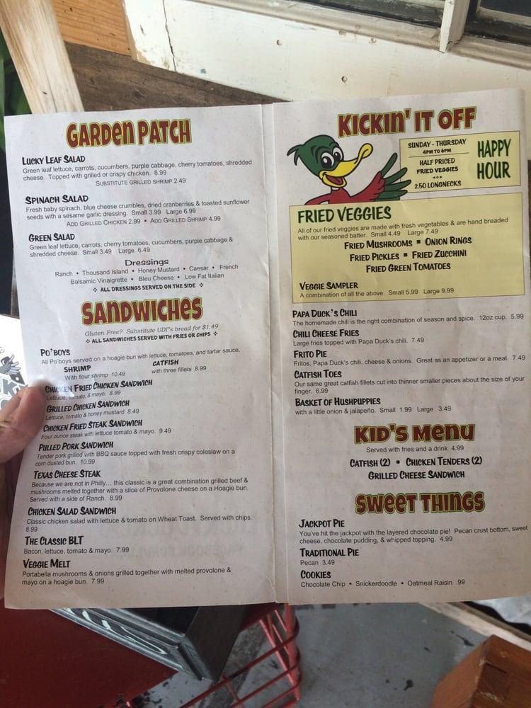 Menu at Lucky Duck Café restaurant, Taylor