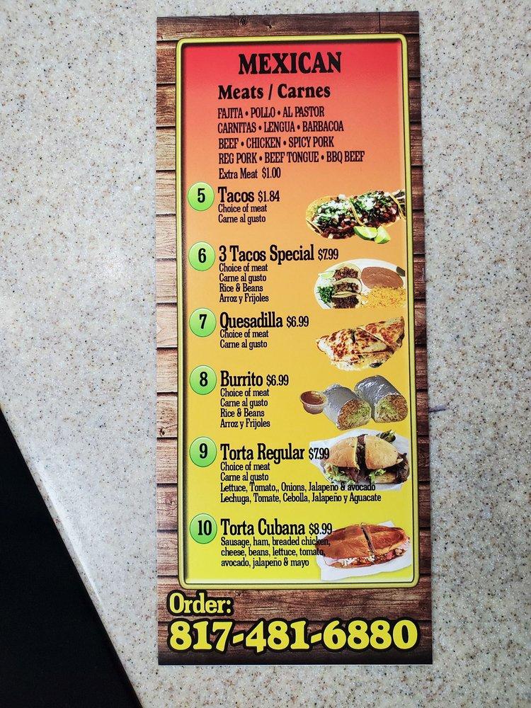 Menu at Quick Fill Street Tacos, Grapevine