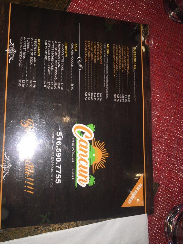 Cancun Mexican Grill Menu Massapequa – FYNSR