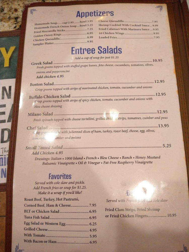Menu at The Union Diner restaurant, Endwell