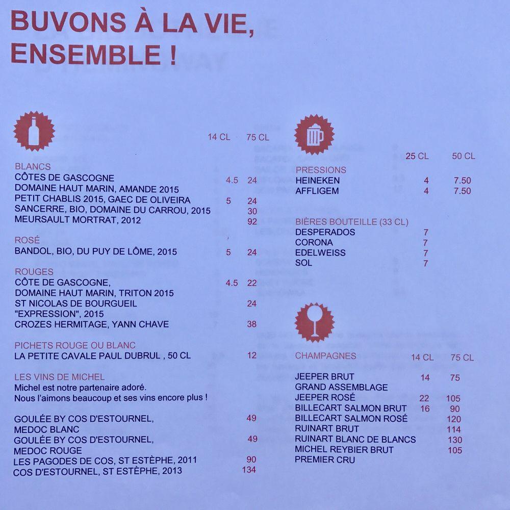 Menu au MOB HOTEL Paris les Puces pizzeria, Saint-Ouen