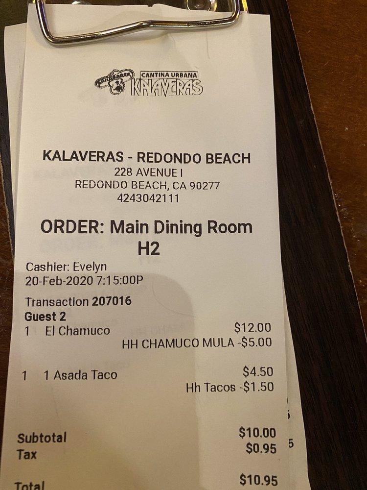Menu at Kalaveras pub & bar, Redondo Beach