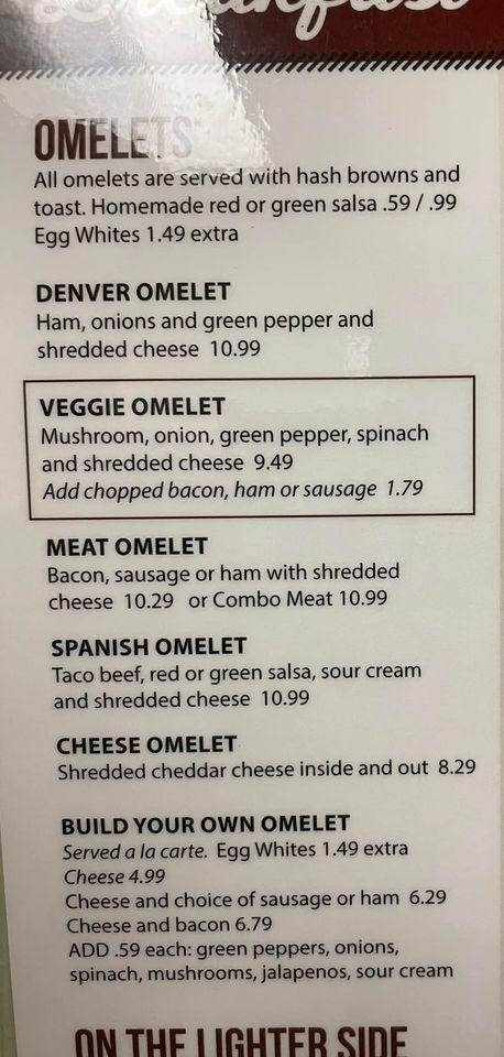Menu at Penelope's Lil' Cafe, Lincoln