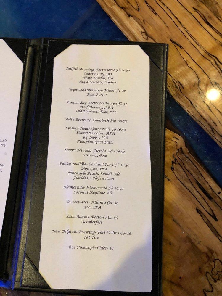 Menu at The Boiler pub & bar, Vero Beach