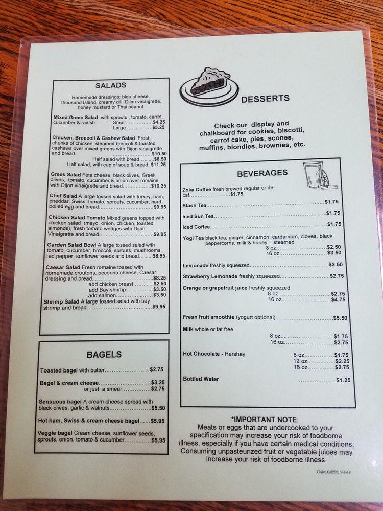 Menu at The Sisters Restaurant, Everett
