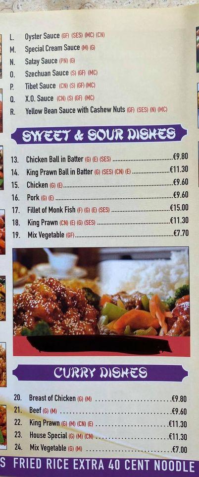 Menu at Dragon Heen Chinese Restaurant, Wexford