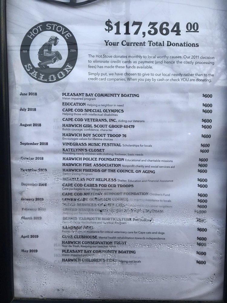 Menu at Hot Stove Saloon pub & bar, Harwich