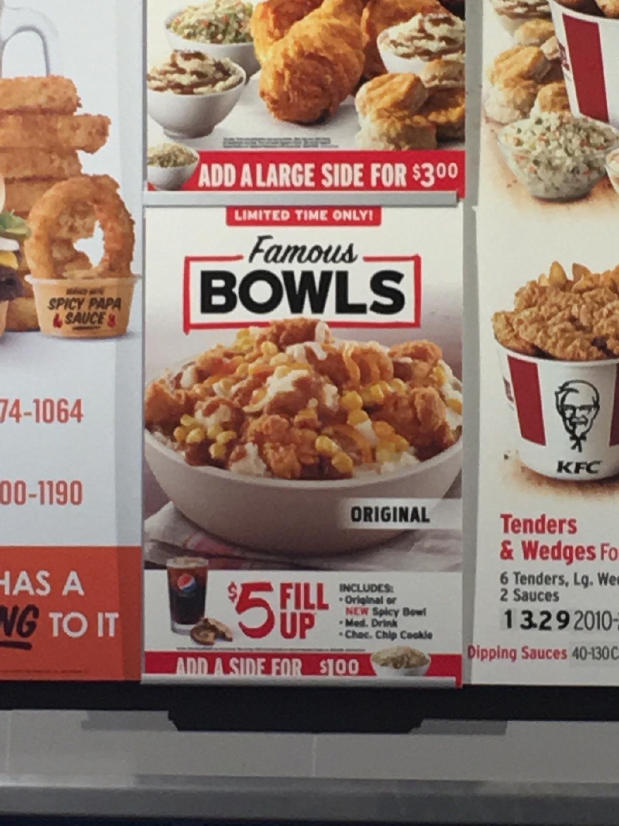 Menu at KFC fast food, American Fork, 439 E State St